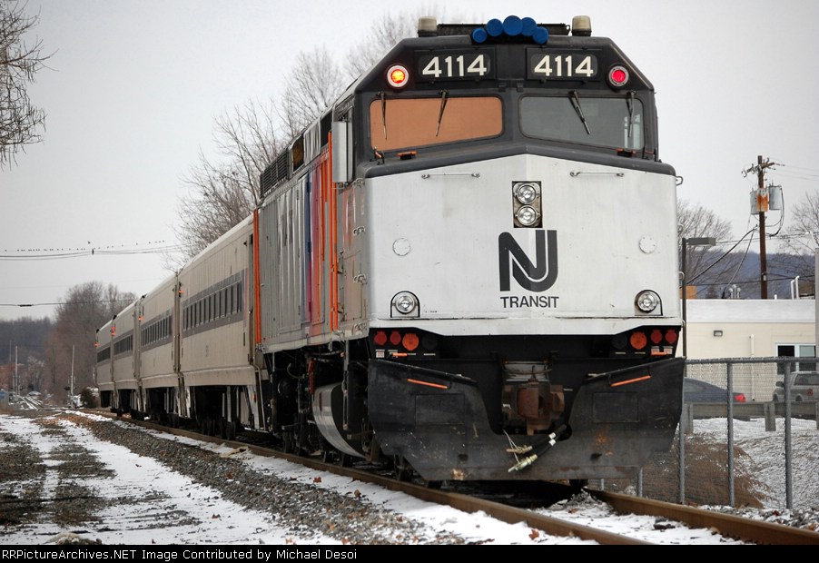 NJT F-40-PH #4114 waits at the passenger station